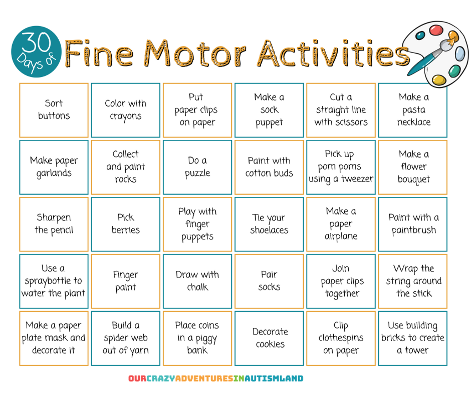 30 Days Of Fine Motor Activities